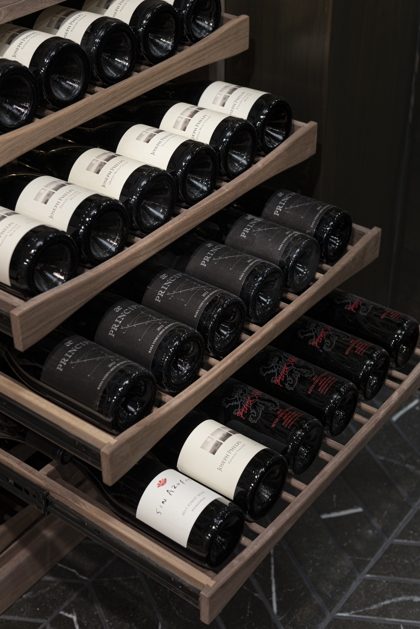 Sliding Pullout Drawers - Revel Custom Wine Cellars